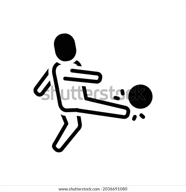 Vector Black Icon Kick Stock Vector (Royalty Free) 2036691080 ...