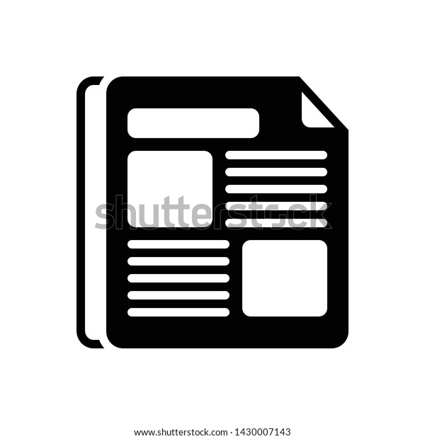 Vector Black Icon Newspaper Ads Stock Vector (Royalty Free) 1430007143 ...