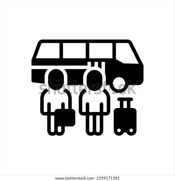 Vector Black Icon Passengers Stock Vector (Royalty Free) 2199171381 ...