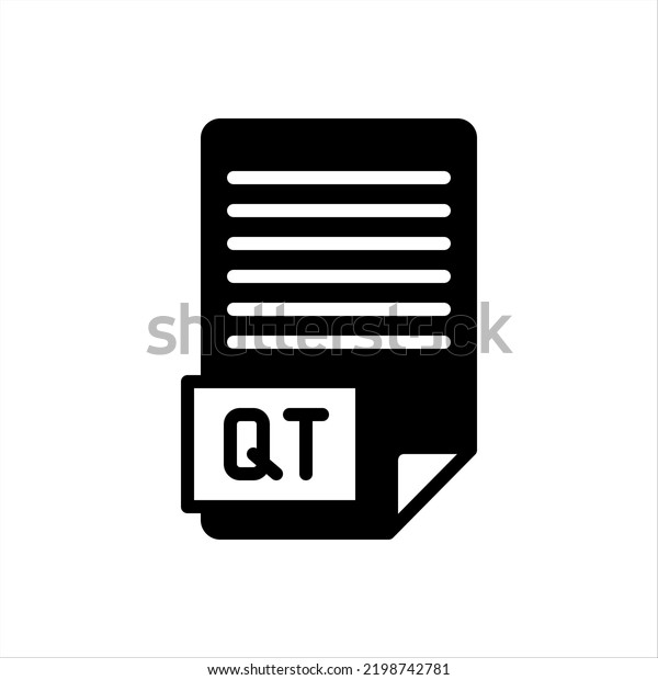 Vector Black Icon Qt Abbreviation Stock Vector (Royalty Free ...