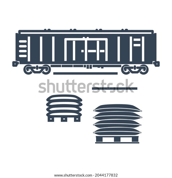 Vector Black Icon Rail Transport Railway Stock Vector (Royalty Free ...