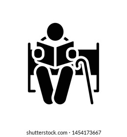 Vector Black Icon Retirement Stock Vector (Royalty Free) 1454173667 ...