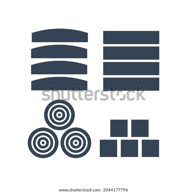 Vector Black Icon Sawed Wood Profile Stock Vector (Royalty Free ...