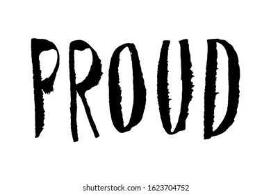 Vector Black Ink Proud Hand Written Stock Vector (Royalty Free ...