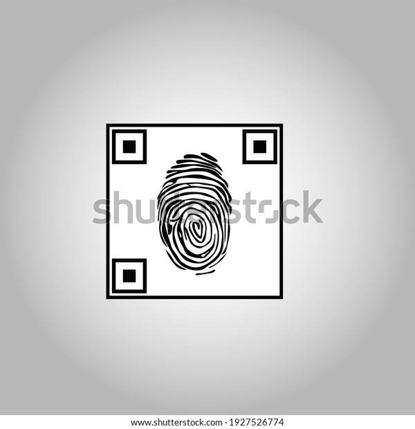 Vector Black Isolated Fingerprint Qr Code Stock Vector (Royalty Free ...