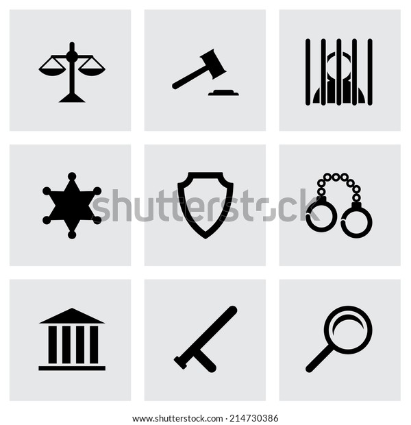 Vector Black Justice Icons Set On Stock Vector (Royalty Free) 214730386 ...