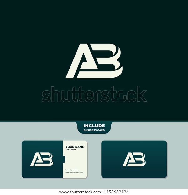 Vector Black Letter Ab Business Card Stock Vector (Royalty Free ...