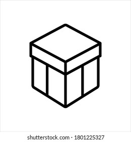 Vector Black Line Box Icon Stock Vector (Royalty Free) 1801225327 ...