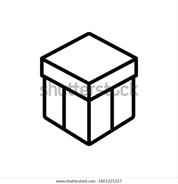 Vector Black Line Box Icon Stock Vector (Royalty Free) 1801225327 ...