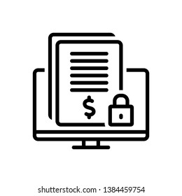 Vector Black Line Icon Accounts Storage Stock Vector (Royalty Free ...