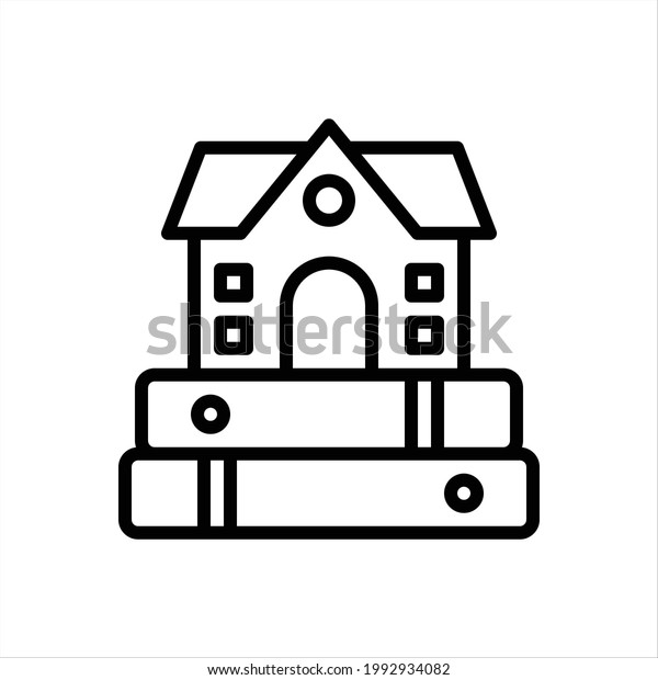 Vector Black Line Icon Bibliographic Stock Vector (Royalty Free ...