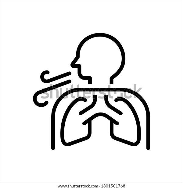 Vector Black Line Icon Breathe: เวกเตอร์สต็อก (ปลอดค่าลิขสิทธิ์ ...