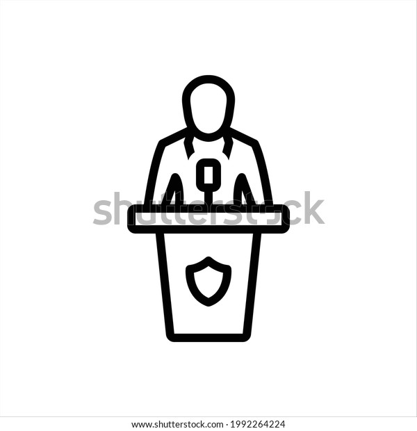 Vector Black Line Icon Deputy Stock Vector (Royalty Free) 1992264224 ...