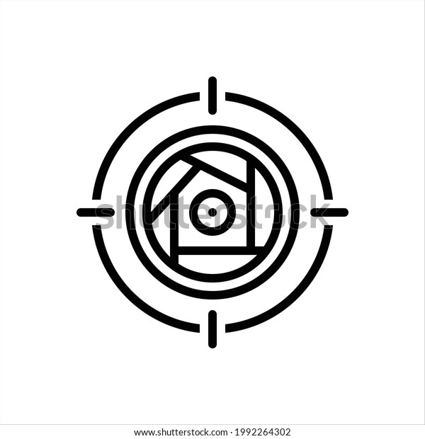 Vector Black Line Icon Focal Stock Vector (Royalty Free) 1992264302