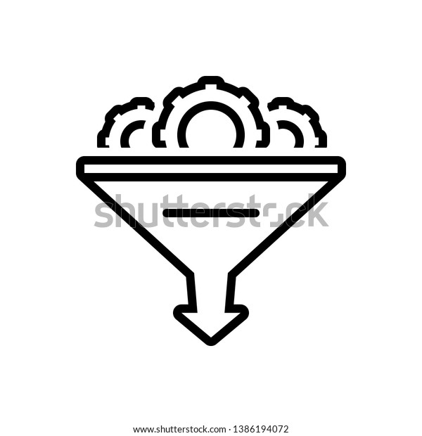 Vector Black Line Icon Funnel Stock Vector (Royalty Free) 1386194072 ...