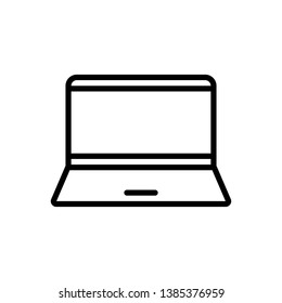 Vector Black Line Icon Laptop Stock Vector (Royalty Free) 1385376959
