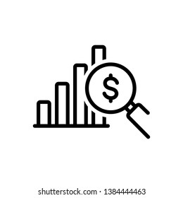 Vector Black Line Icon Profit Analysis Stock Vector (Royalty Free ...