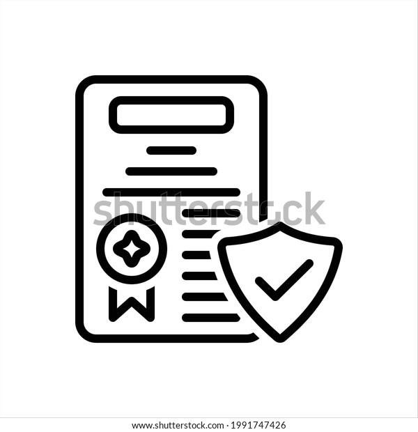Vector Black Line Icon Reliable Stock Vector (Royalty Free) 1991747426 ...