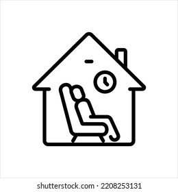 Vector Black Line Icon Stay Stock Vector (Royalty Free) 2208253131 ...