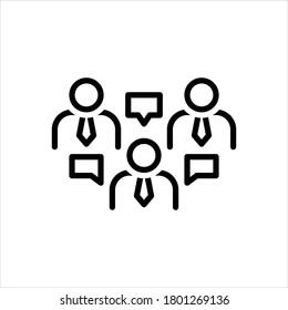 Vector Black Line People Discussion Icon Stock Vector (Royalty Free ...