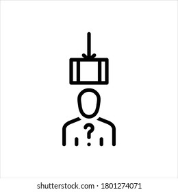 Vector Black Line Police Suspect Icon Stock Vector (Royalty Free ...