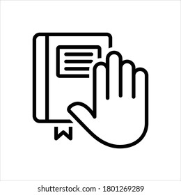 Vector Black Line Swear Oath Icon Stock Vector (Royalty Free ...