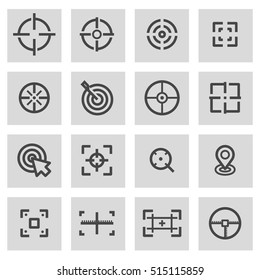 Vector Black Line Target Icons Set Stock Vector (Royalty Free ...