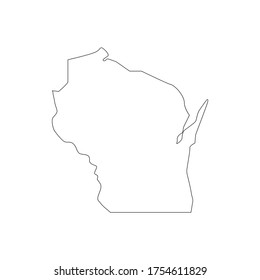 Vector Black Line Wisconsin State Map Stock Vector (Royalty Free ...