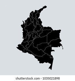 Vector Black Map Colombiagray Background Stock Vector (Royalty Free ...