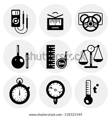 Vector Black Measurement Icons Icon Set Stock-Vektorgrafik (Lizenzfrei ...