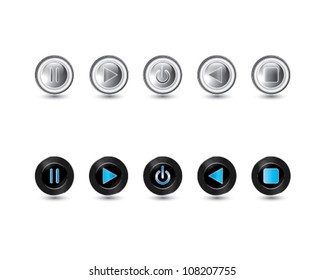 Vector Black Metal Button Icons 스톡 벡터(로열티 프리) 108207755 | Shutterstock