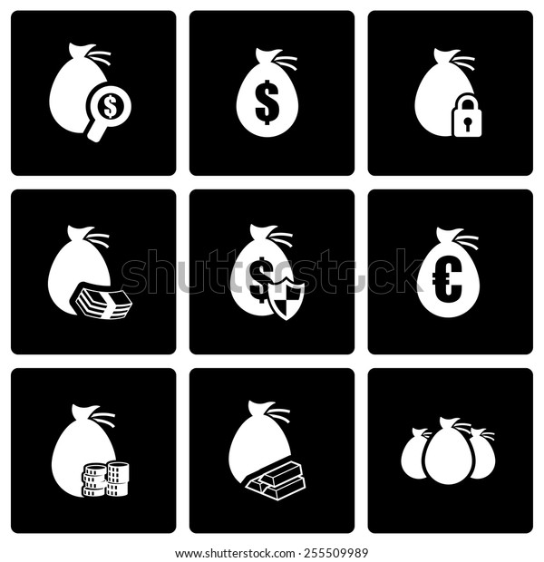 Vector Black Money Icon Set On Stock Vector (Royalty Free) 255509989 ...