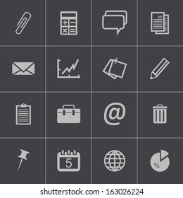 Vector Black Office Icons Set Stock Vector (Royalty Free) 153043625 ...