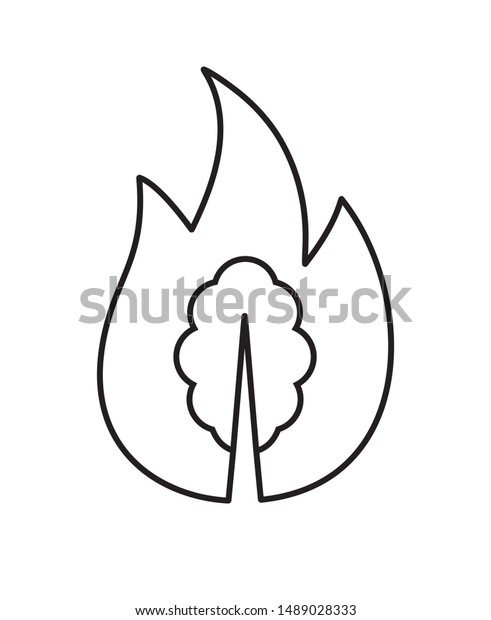 Vector Black Outline Forest Fire Icon: เวกเตอร์สต็อก (ปลอดค่าลิขสิทธิ์ ...