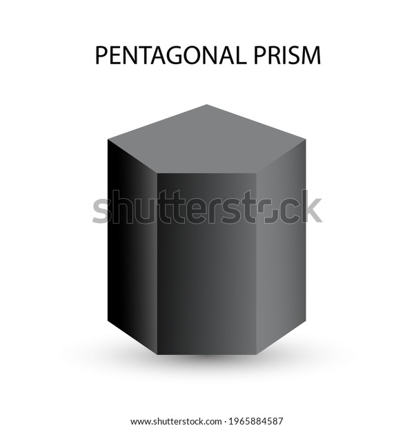 Vector Black Pentagonal Prism Gradients Shadow Stock Vector (Royalty ...