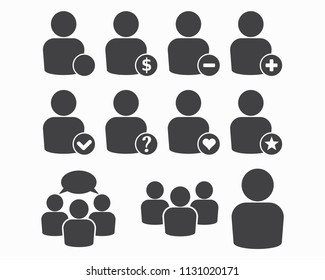 Vector Black People Icons Set Stock Vector (Royalty Free) 481074928 ...