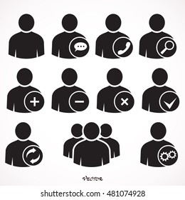 Vector Black People Icons Set On Stock Vector (Royalty Free) 481194946