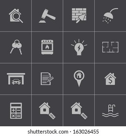 Vector Black Rea Estatel Icons Set Stock Vector (Royalty Free ...