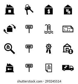 Vector Black Real Estate Icon Set Stock Vector (Royalty Free) 293245514 ...