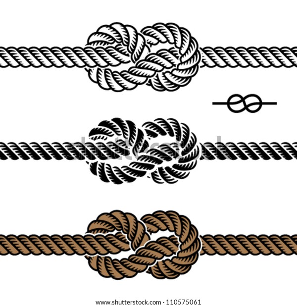 Vector Black Rope Knot Symbols Stock Vector (Royalty Free) 110575061