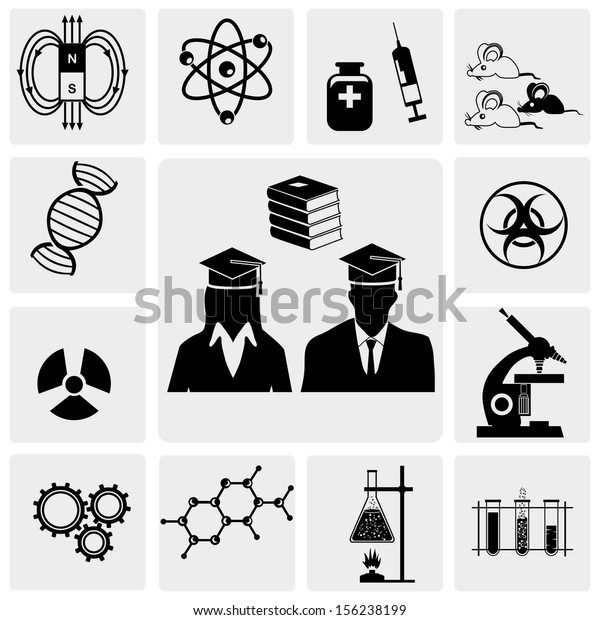 Vector Black Science Icon Set On Stock Vector (Royalty Free) 156238199 ...