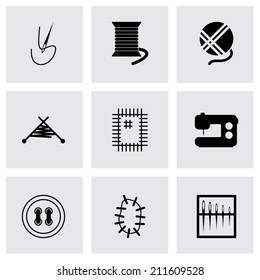 Vector Black Sewing Icons Set On Stock Vector (Royalty Free) 211609528 ...