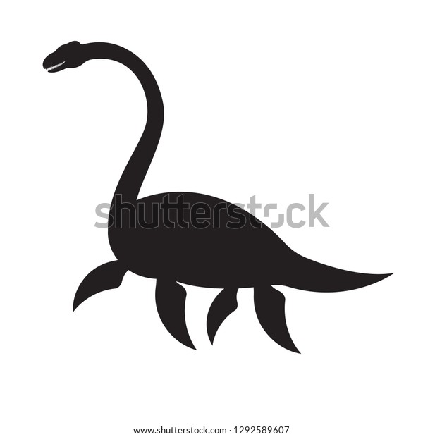 Vector Black Silhouette Palaeosaurus Loch Ness: เวกเตอร์สต็อก (ปลอดค่า ...