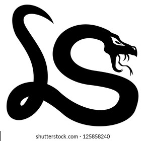 Vector Black Snake Stock Vector (Royalty Free) 125858240 | Shutterstock
