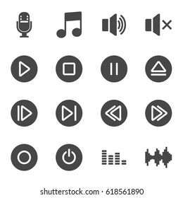 Vector Black Sound Icons Set: vector de stock (libre de regalías) 153349808