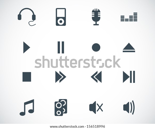 Vector Black Sound Icons Set Stock Vector (Royalty Free) 156518996 ...