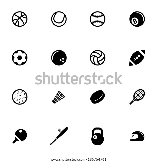 Vector Black Sport Icons Set On Stock Vector (Royalty Free) 185754761 ...