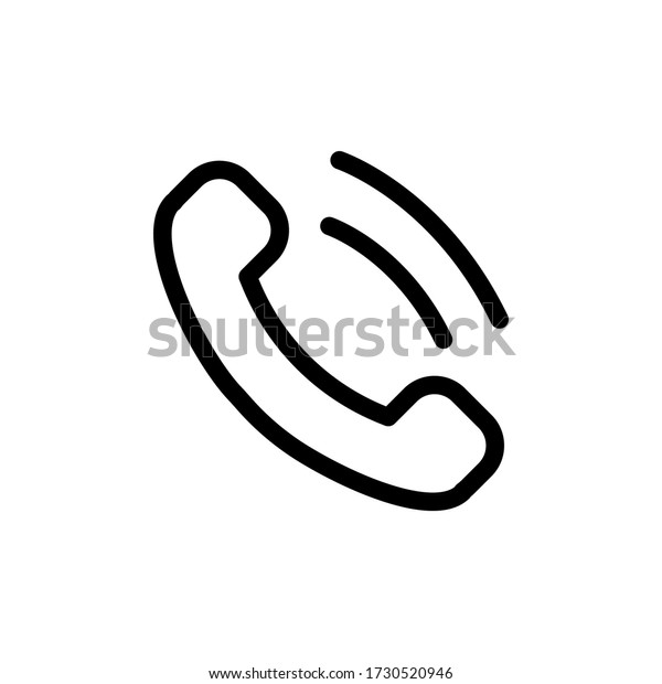 Vector Black Telephone Icon On White Stock Vector (Royalty Free ...
