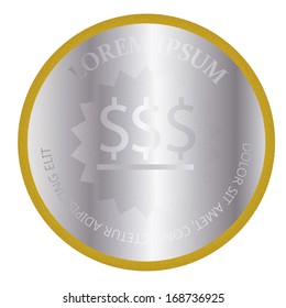 Vector Black Template Coin Label Isolated Stock Vector (Royalty Free ...