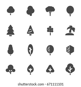 Vector Black Tree Icons Set Stock Vector (Royalty Free) 671111101 ...